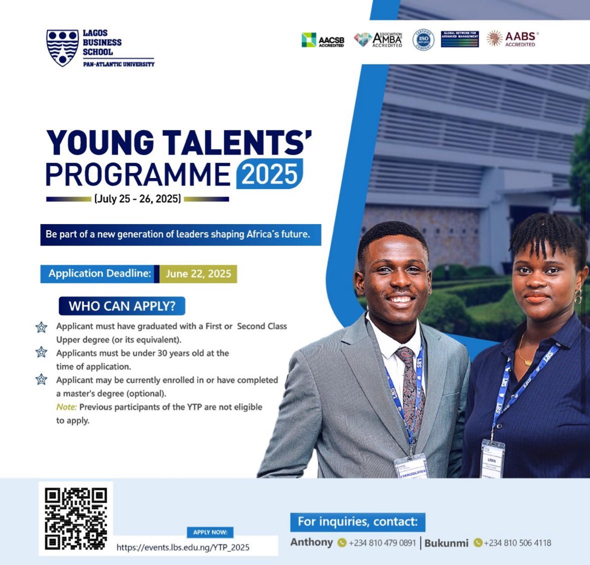 Link To Apply for The Young Talents Programme (YTP) 2025