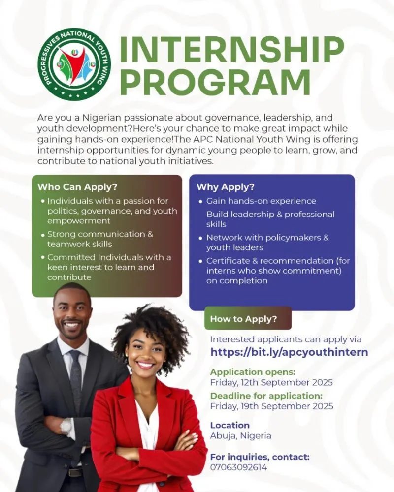 Apply: APC National Youth Wing Call for internship Program 2025