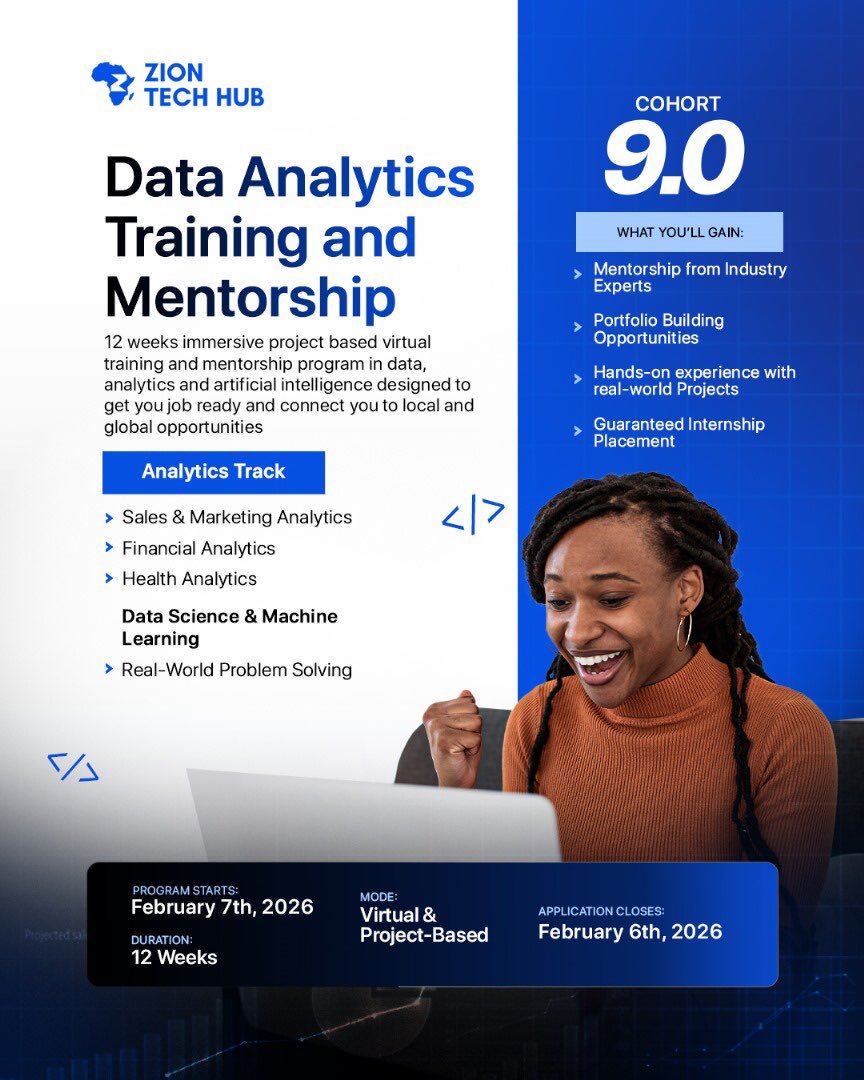 Link to Apply: Data Analytics Training and Mentorship (Cohort 9.0) at ...