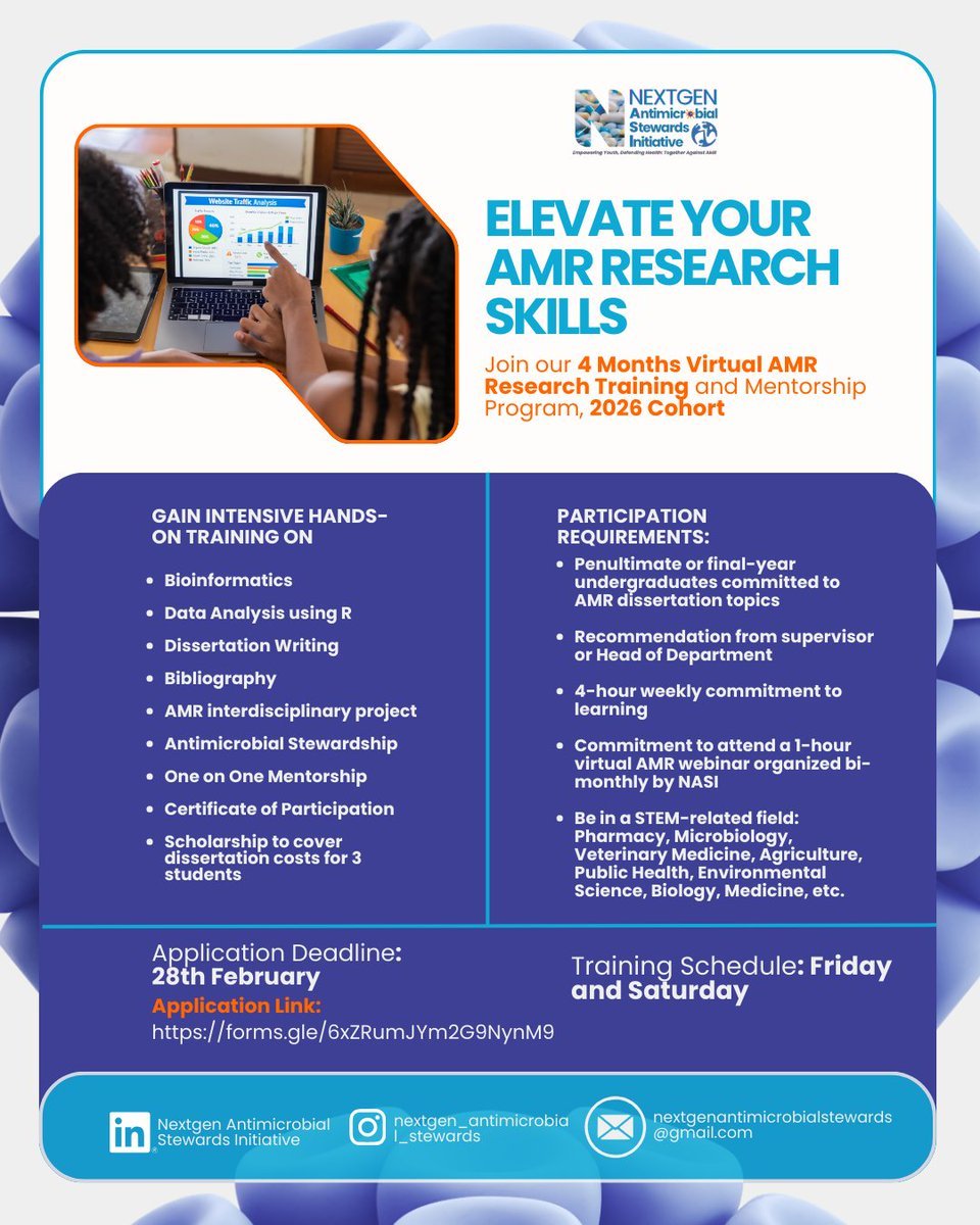 NextGen AMR Research Training and Mentorship Programme 2026 | Apply Now